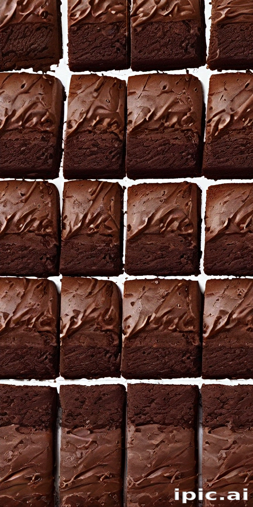 Decadent Chocolate Brownies Arranged in a Neat and Tempting Pattern.