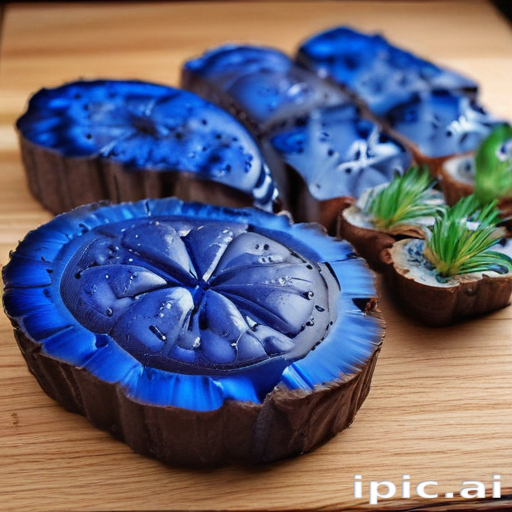 Beautifully Crafted Blue Resin Art Pieces Mimicking Natural Geode Designs