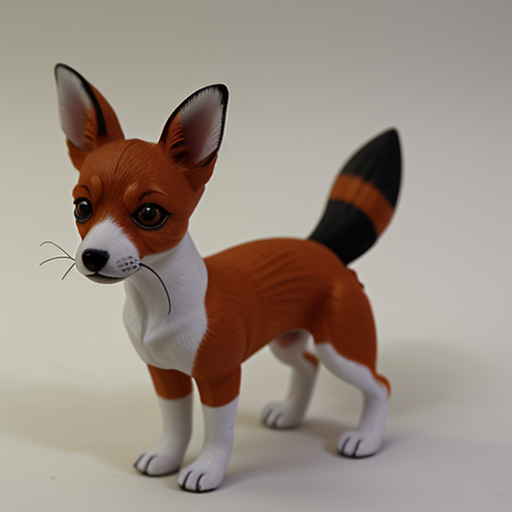 A Charming Toy Fox Figure with Realistic Features and Vibrant Colors.