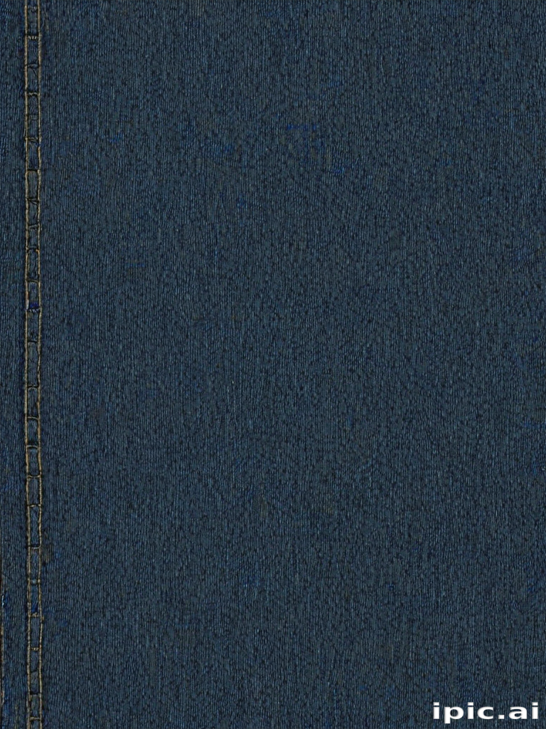 Close-Up View of a Textured Denim Fabric with Stitched Seam Detail