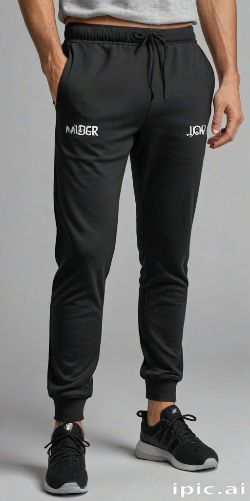Stylish Black Jogging Pants with Modern Branding for Active Lifestyle
