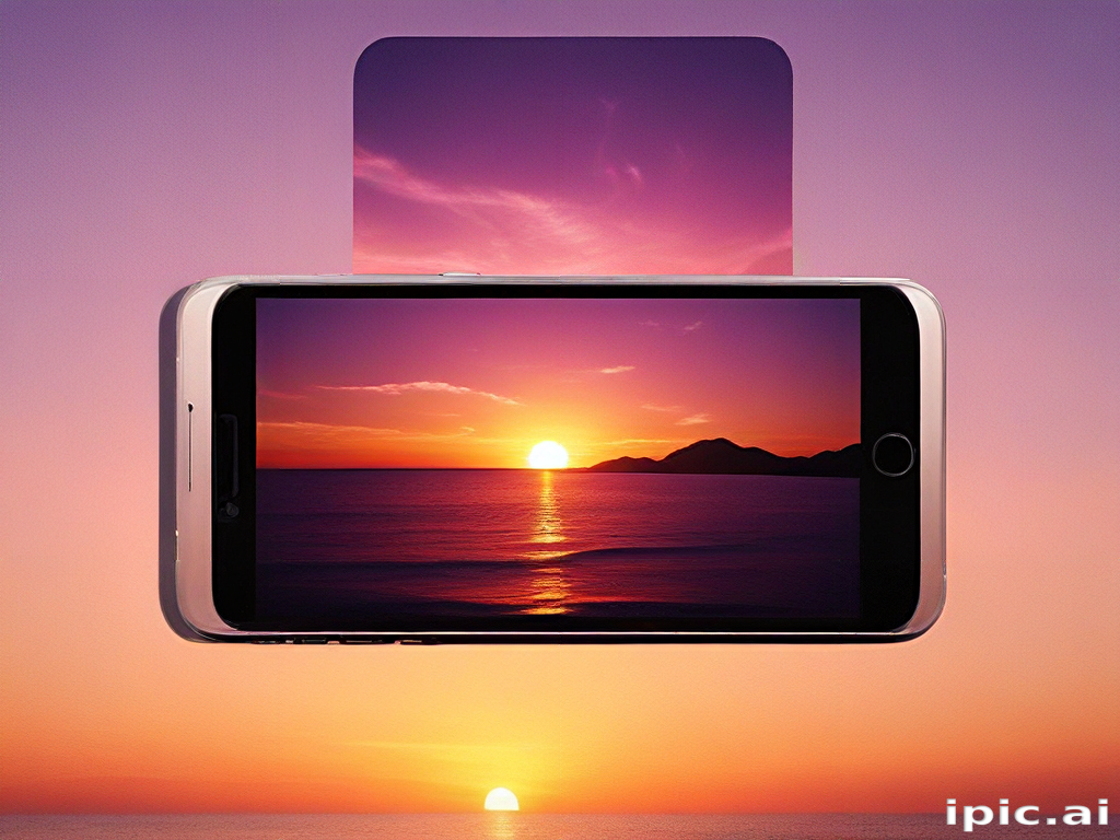 Capturing a Stunning Sunset: A Phone Displaying Nature's Beauty in Color