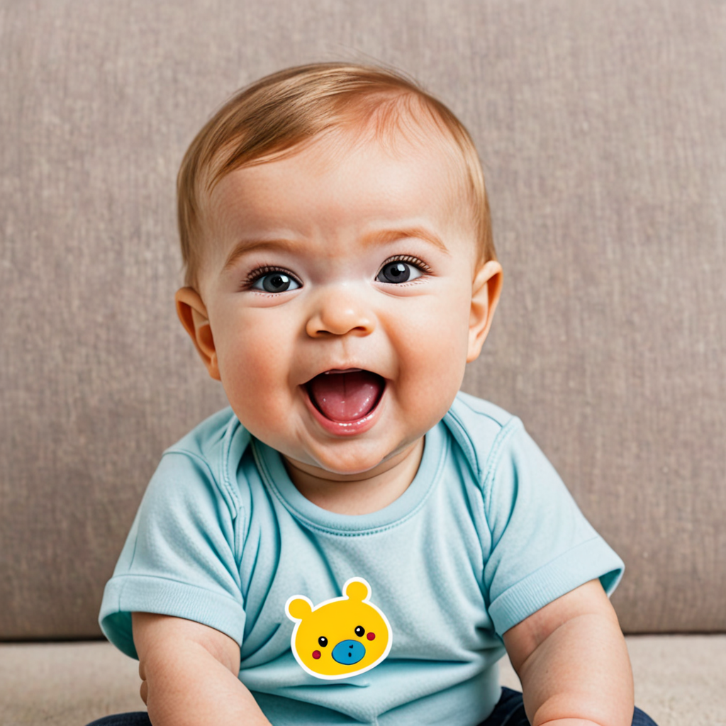 Generate me a logo with a happy baby