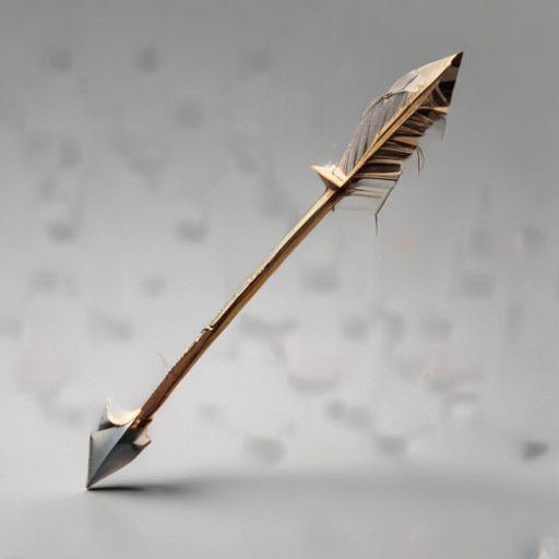 An Intricately Designed Arrow with a Feathered Fletching and Sharp Tip