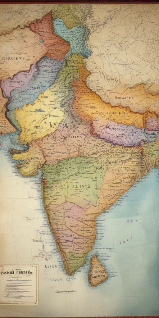 Detailed Historical Map of India Highlighting Regions and Geographic ...