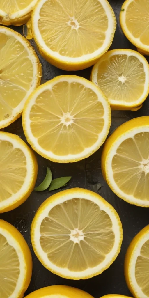 Vibrant Fresh Lemons Sliced Open, Showcasing Their Juicy, Tangy Interior