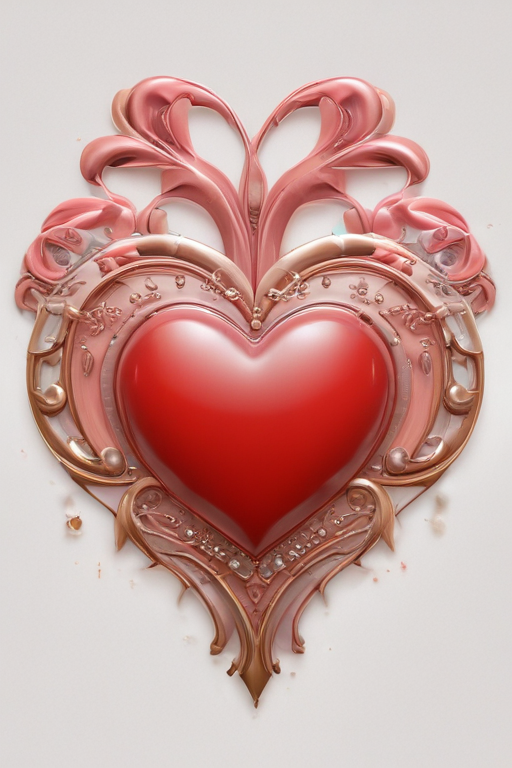 A Beautifully Crafted Heart Design with Elegant Floral Accents and Details
