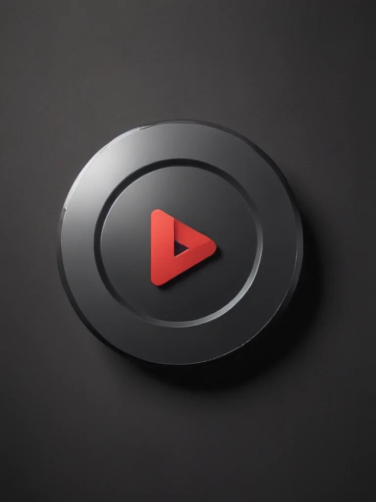 Modern Play Button Design on a Sleek Black Background