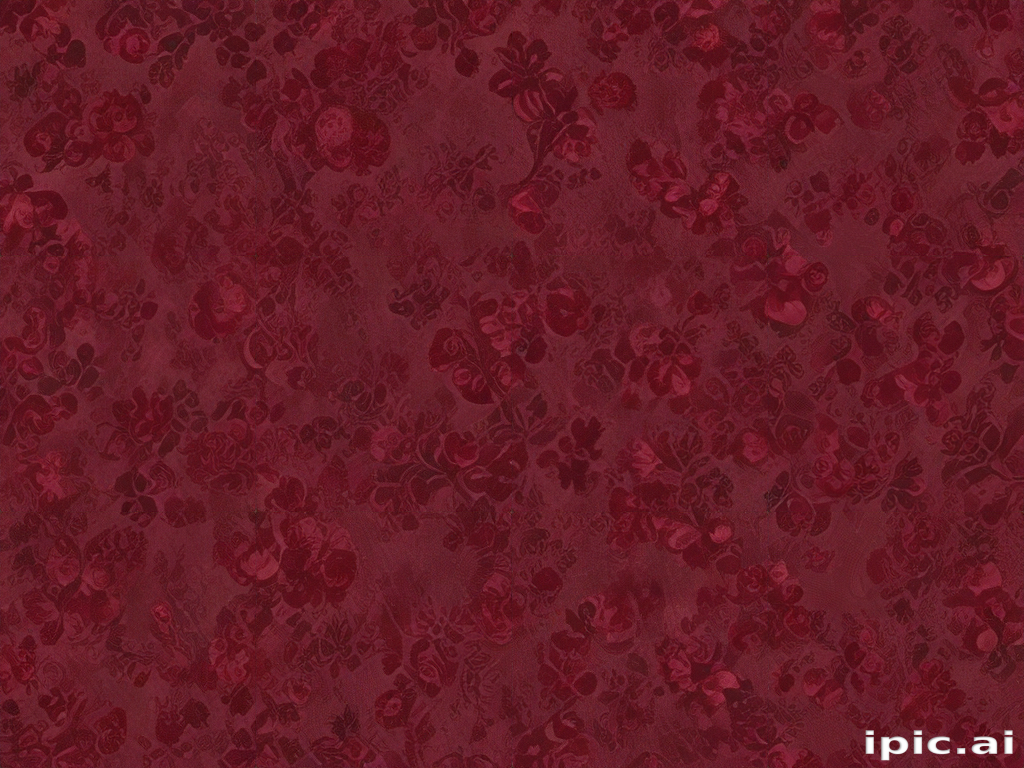 Elegant Deep Red Floral Pattern with Subtle Textures and Rich Details.