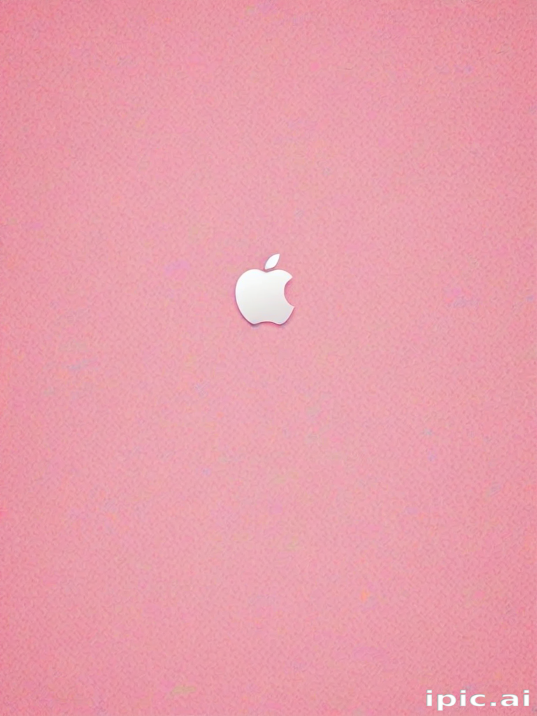 Stylish Pink Background Featuring the Iconic Apple Logo in the Center
