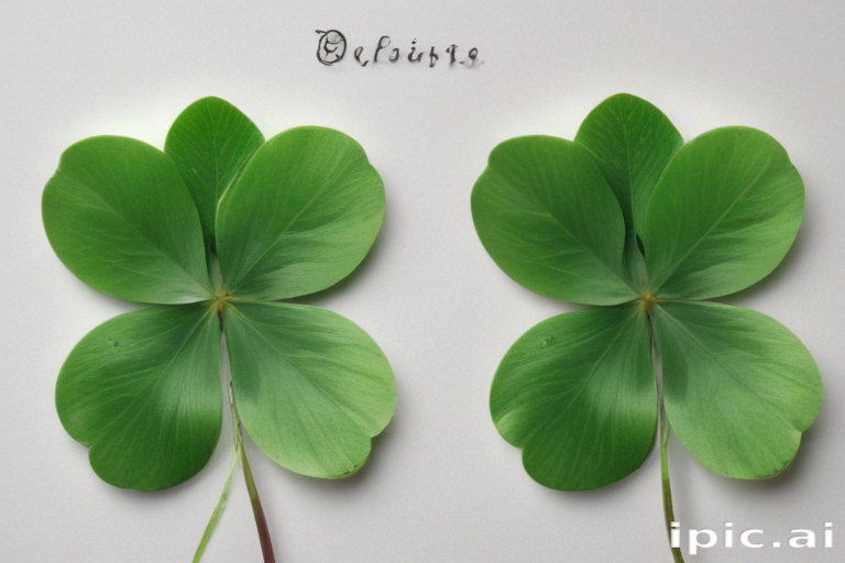 Two Vibrant Green Four-Leaf Clovers Displaying Nature's Unique Beauty ...