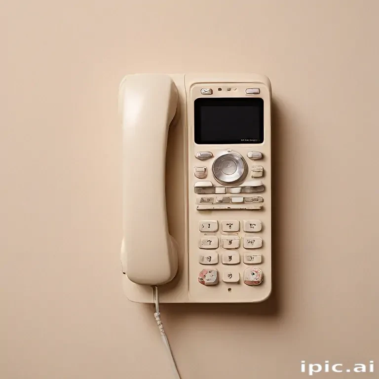 A Classic Beige Wall-Mounted Telephone Evoking Nostalgia and Simplicity.