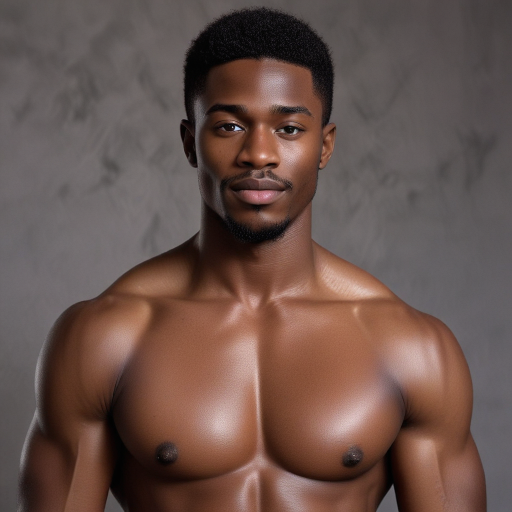 Confident Male Model Posing in a Studio with a Neutral Background.