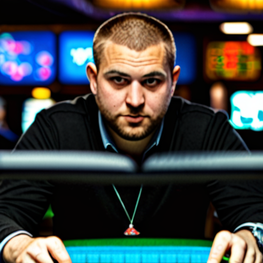 poker player, using email instead of cards, hooks in the background