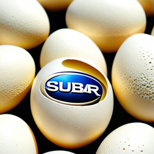 subaru logo made with eggs