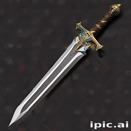 Intricately Designed Fantasy Sword with Ornate Handle and Blade Detail