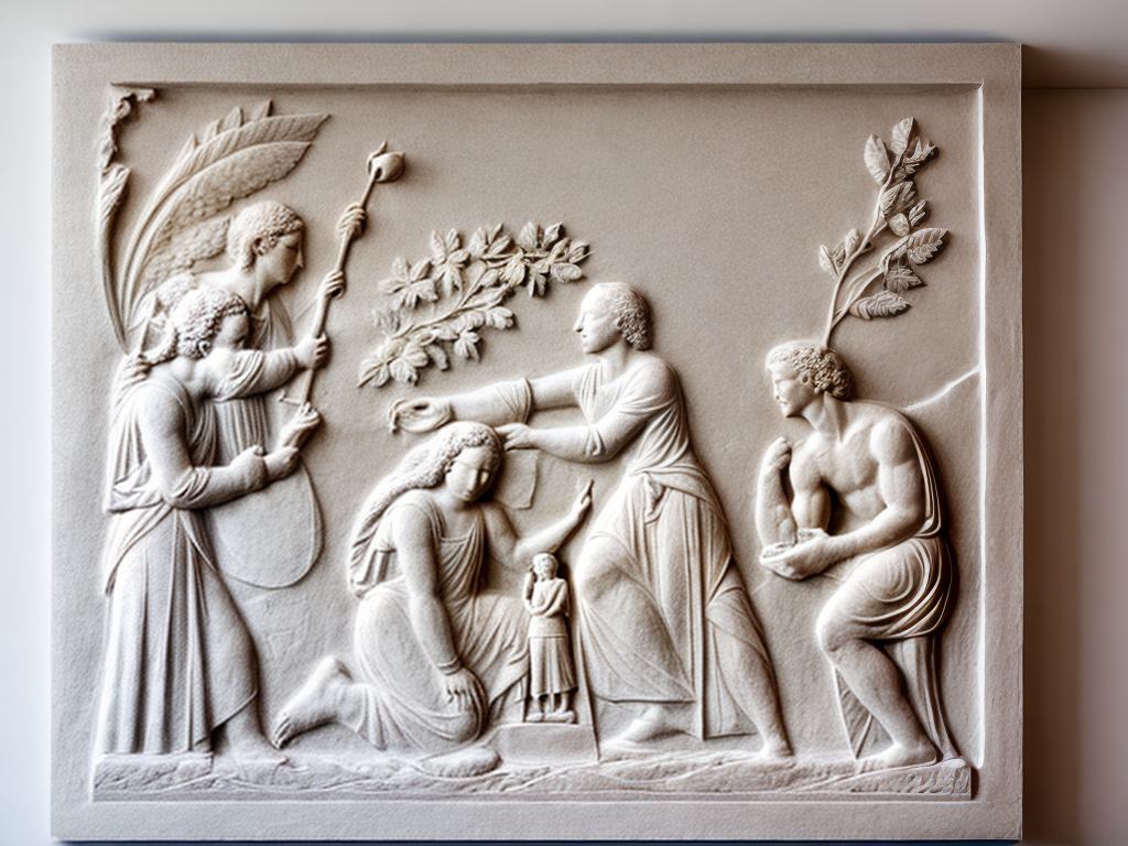 bas-relief on the wall in the room