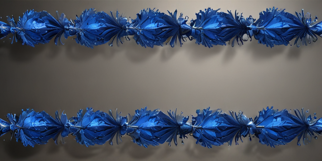 Elegant Decorative Blue Floral Garland, Perfect for Celebrations and Events