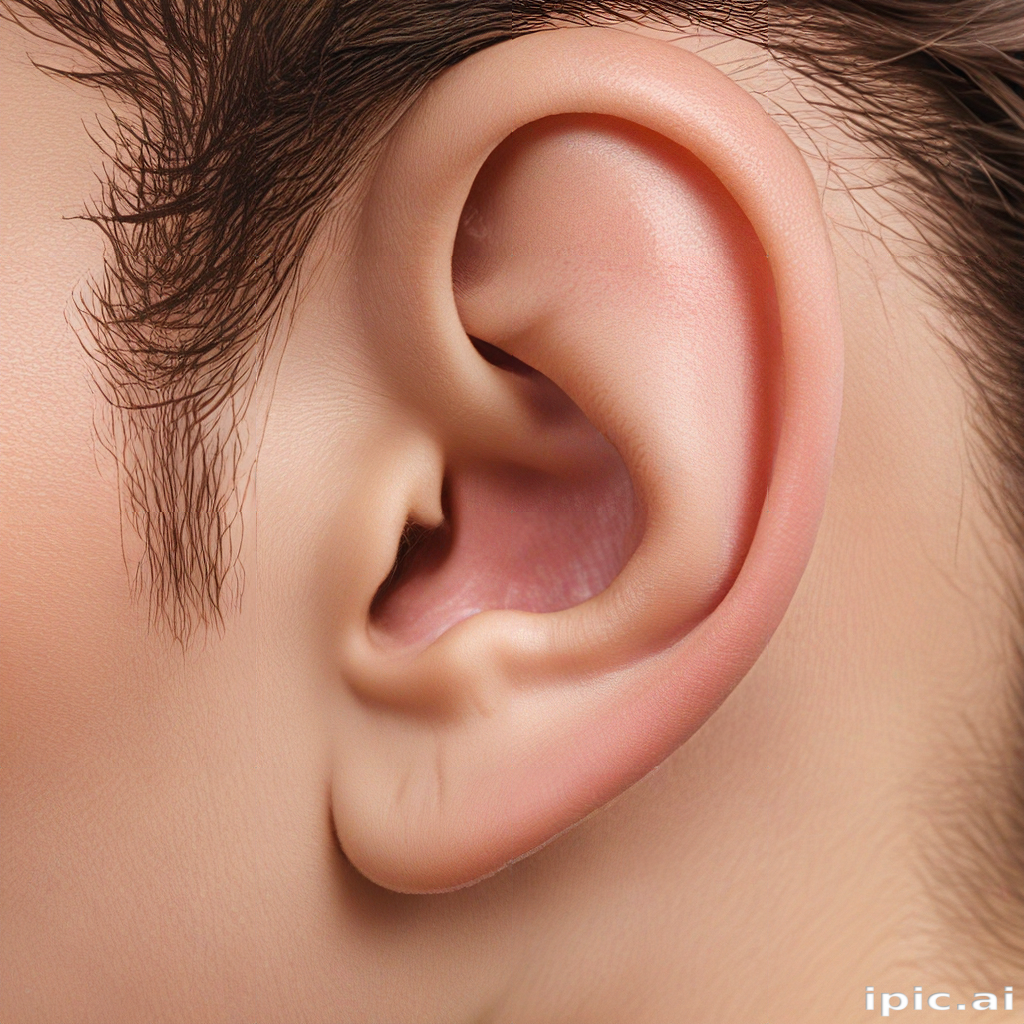 A Close-Up View of a Human Ear Highlighting Its Intricate Features