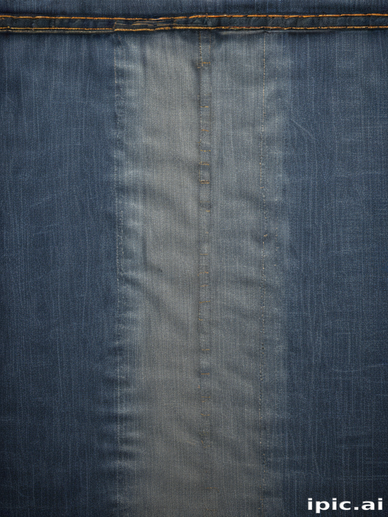 Close-Up View of Denim Fabric with Distinctive Textures and Stitching ...