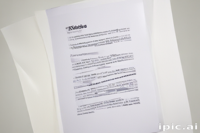 Document Featuring Distorted Text and Unique Formatting on White Background