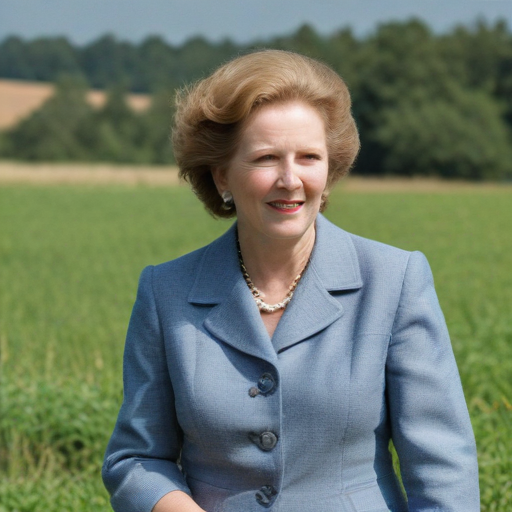 Margaret thatcher in a sunny field