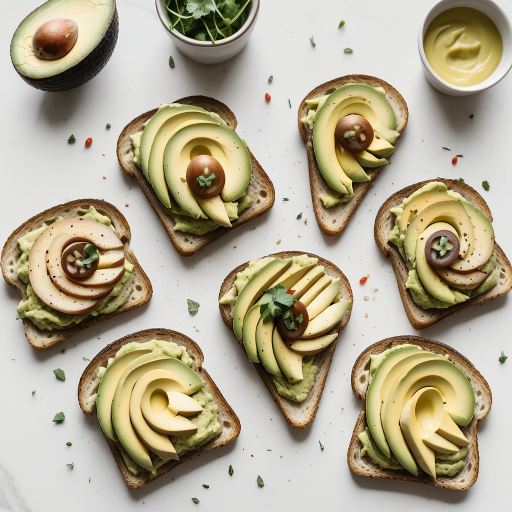 An Artistic Display of a Halved Avocado with its Seed Centered