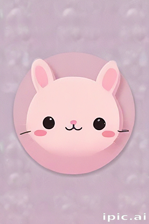 Cute and Adorable Pink Bunny Character Design on a Soft Background.