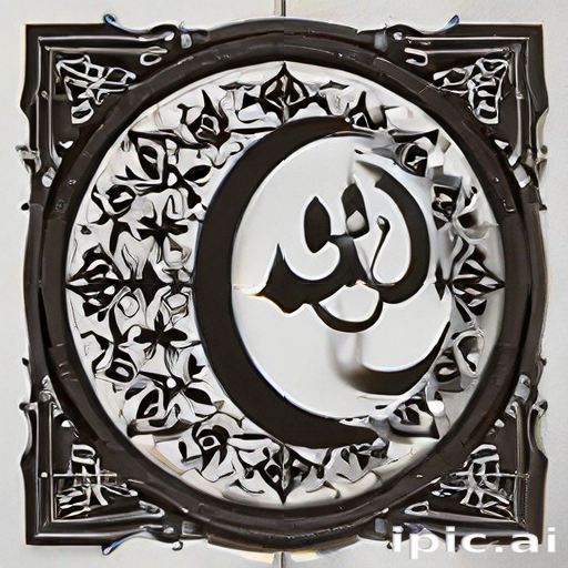 Intricate Calligraphic Design Featuring the Name of Allah in Elegant Style.