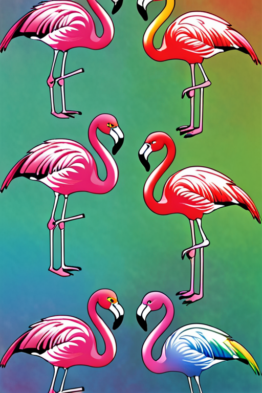 flamingo rainbow