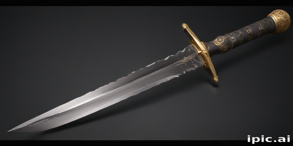 A beautifully crafted dagger featuring intricate designs and a polished ...