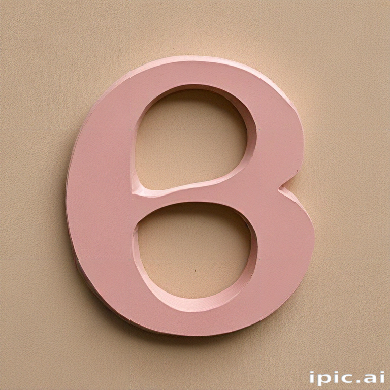 Stylish Pink Number Eight Displayed on a Cream Background Wall