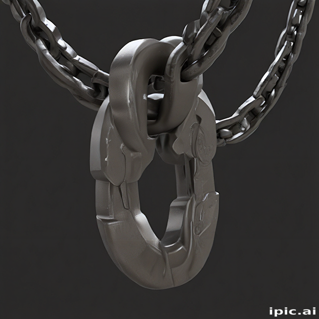 Intricate Close-Up of a Heavy Metal Chain and Lock Link Design