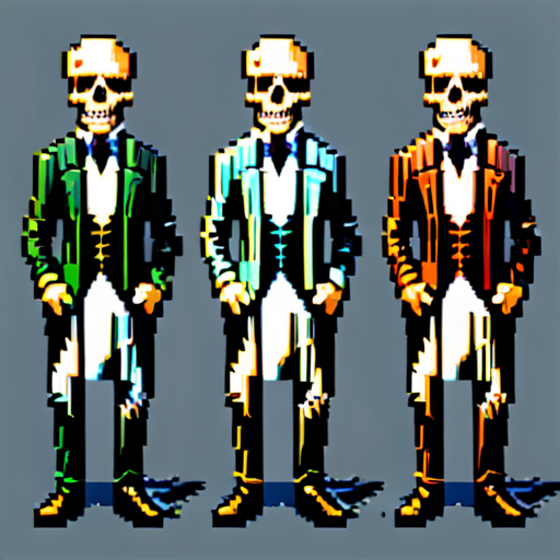 20 pixel undead man with different traits