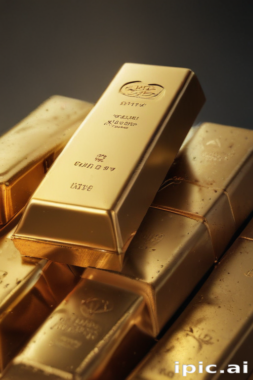 Shiny Gold Bullion Bars Stacked Neatly in a Luxurious Display