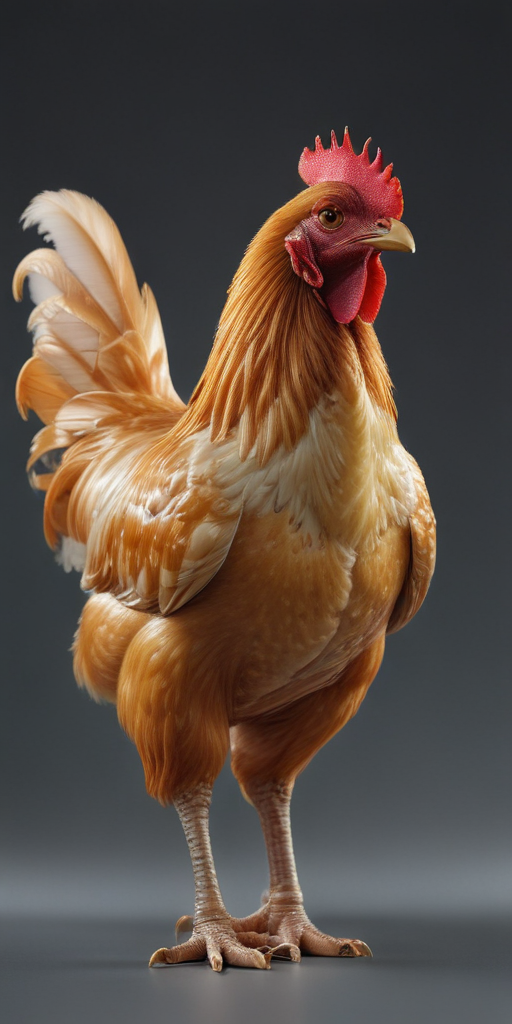 A Majestic Golden Hen Proudly Displaying Its Vibrant Feathers and Poise.