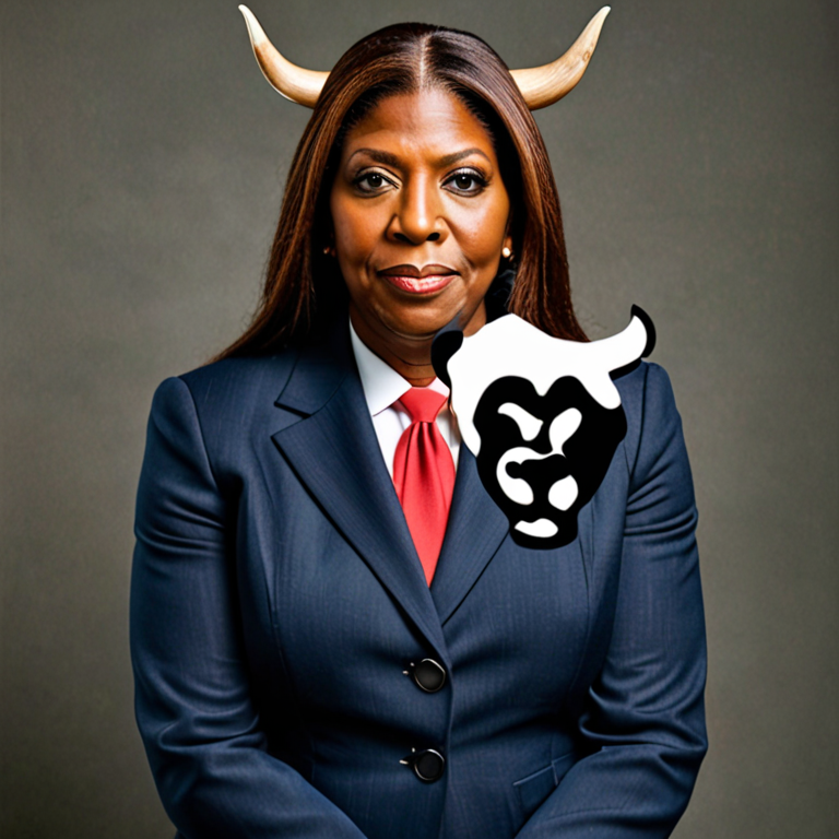letitia james head merged with a cow body