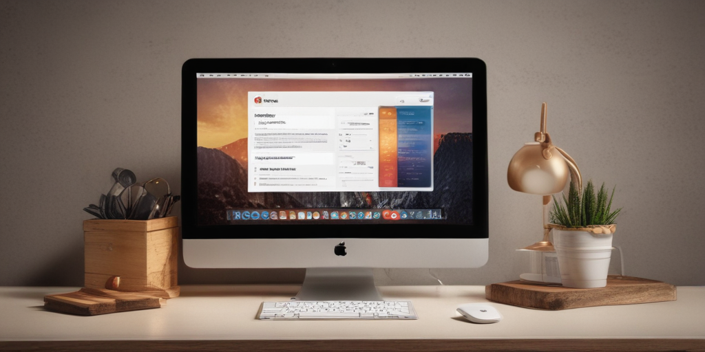 Modern Workspace Setup Featuring a Sleek Computer and Stylish Accessories