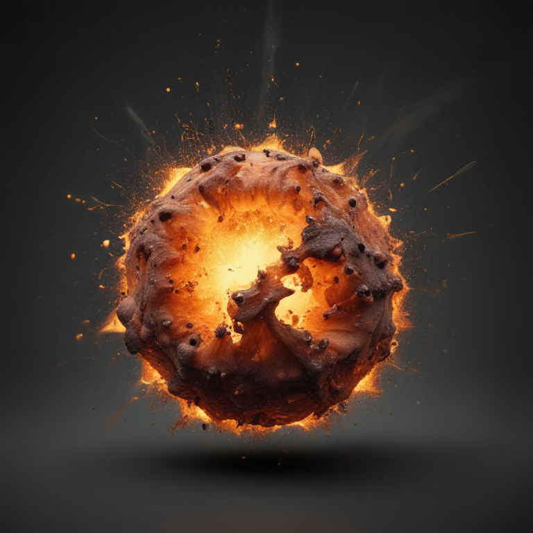 A Fiery Explosive Sphere Erupting with Intense Heat and Energy.