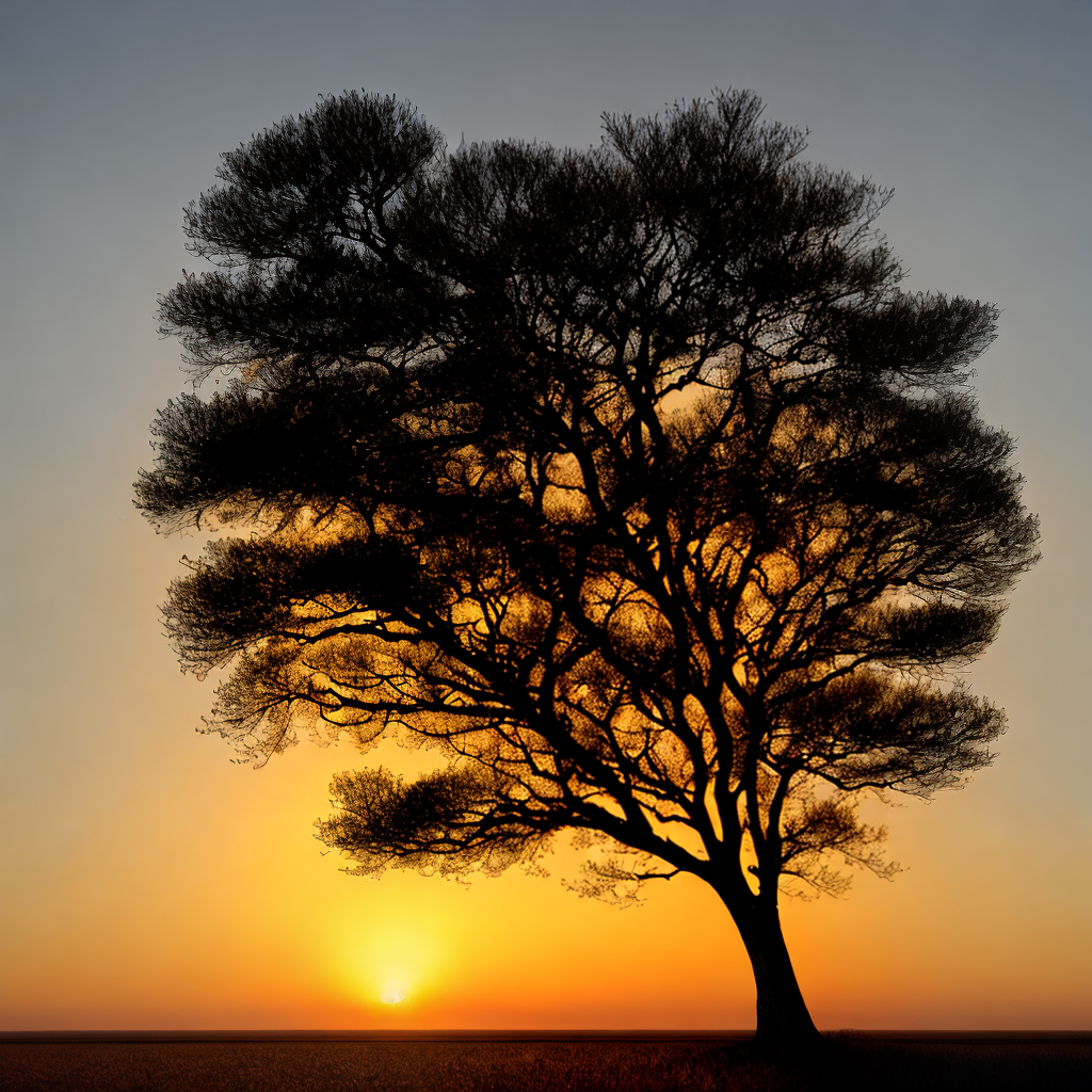 Cold frosty morning. With a singular tree wth branches so long. Rising ...