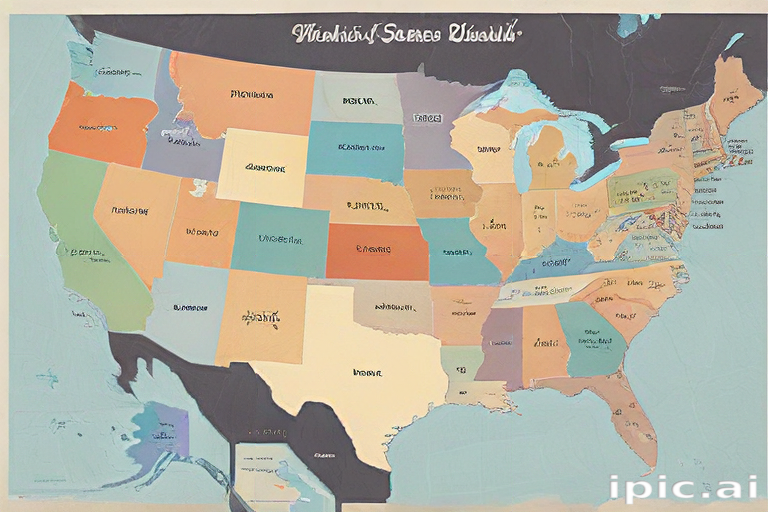 An Illustrated Map Displaying Unique State Nicknames Across the United ...