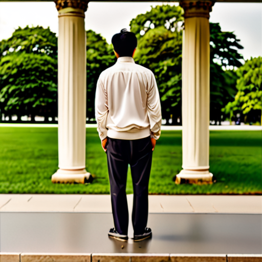 Person standing in a park