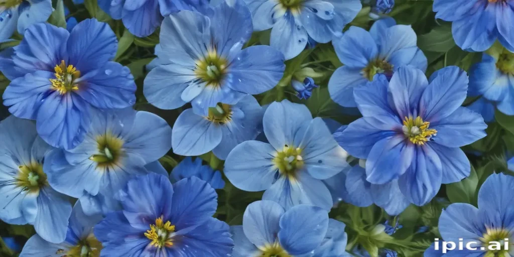 A Vibrant Display of Beautiful Blue Flowers in Full Bloom