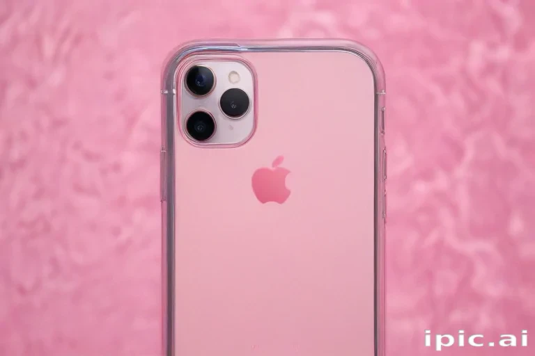 A Stylish Pink iPhone 11 Inside a Clear Protective Case Against a Pink ...