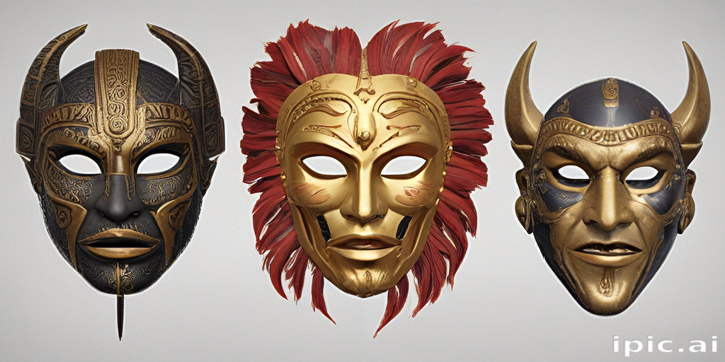 Intricately Designed Ancient Masks Showcasing Diverse Cultural Artistic ...