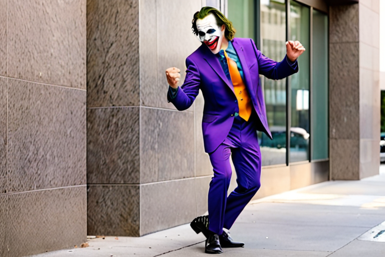 Gavin Newsom as The Joker laughing hysterically full body head to feet ...