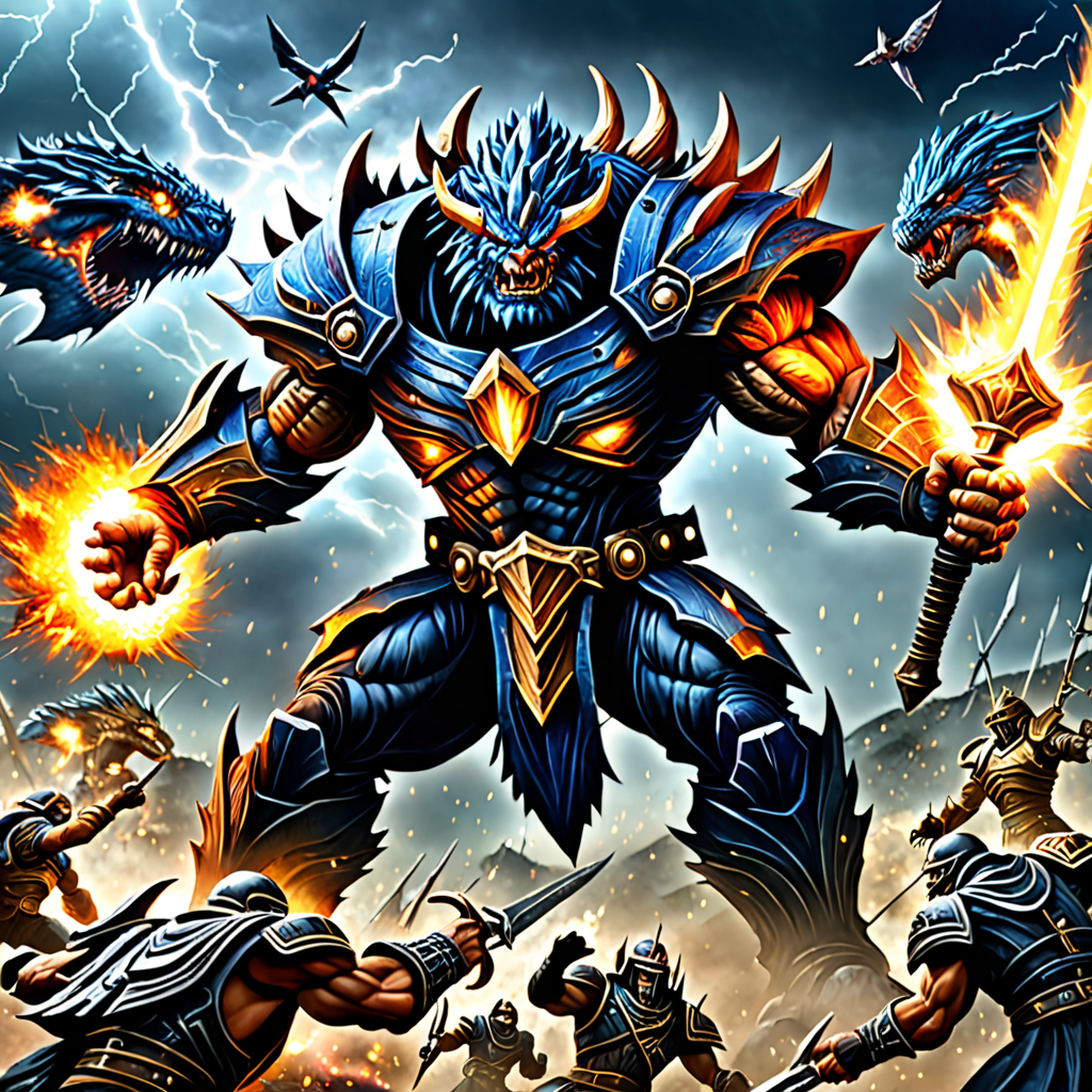 Monster battles and storms,fantasy,epic, galaxy, war, stroms