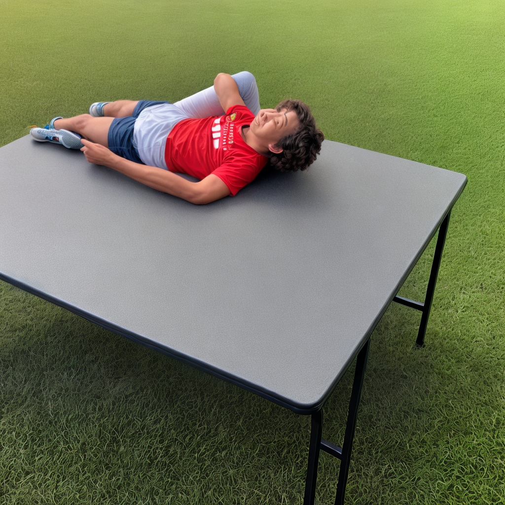 Fat kid laying down on table