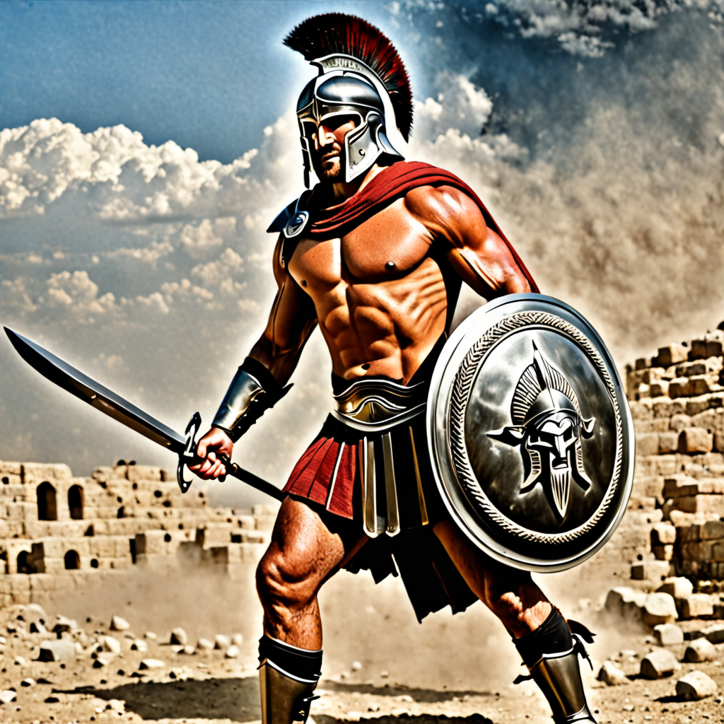 realistic picture of a spartan warrior