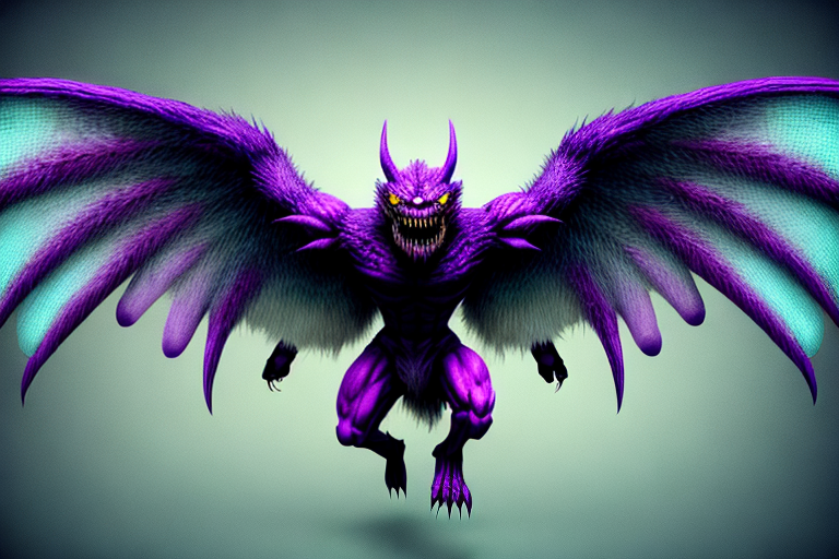 cute monster with teeth wings and claws